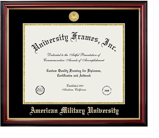 Amazon.com - Campus Images American Military University Petite Diploma Frame – Fits 11" x 14 ...