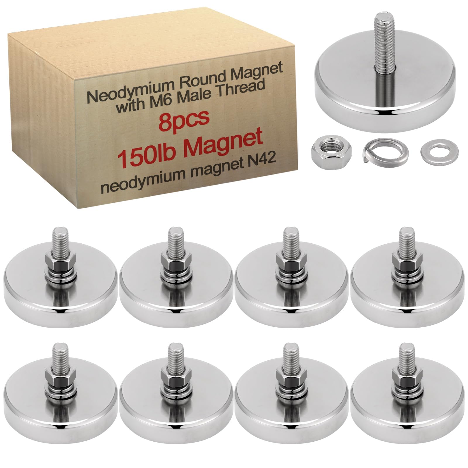 Snapklik.com : Flutesan 8 Pieces Super Powerful Neodymium Round Magnet