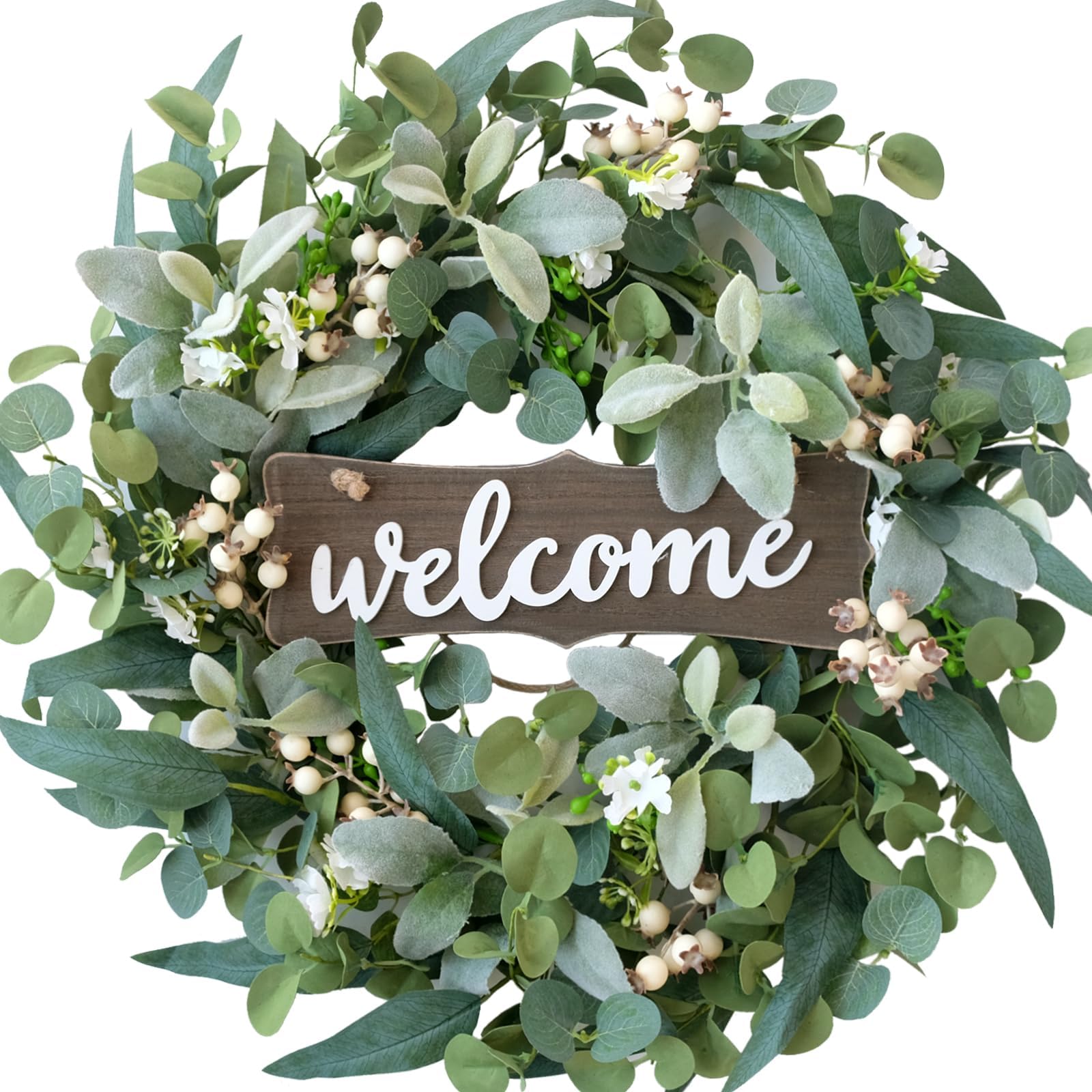 Amazon.com: Egolot 24 Inch Everyday Seeded Eucalyptus Leaves for Front ...