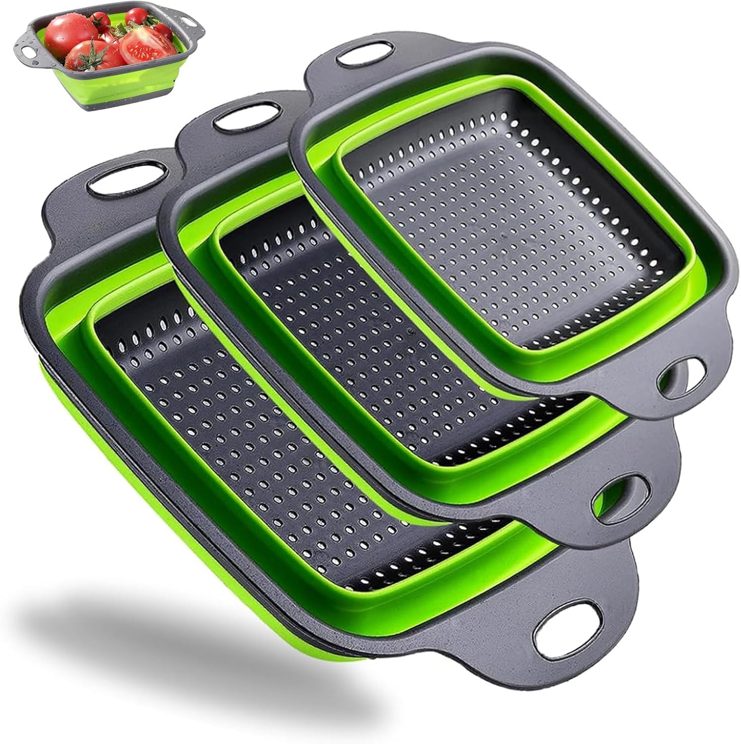 Amazon.com: 3 Set of Collapsible Colander, Folding and Expandable ...