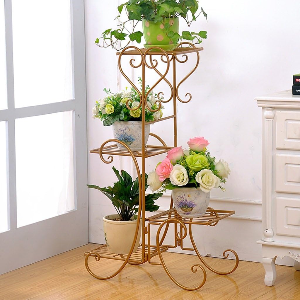 Amazon.com : LIZX European - Style Iron Art Flower Racks, Multi - Layer ...