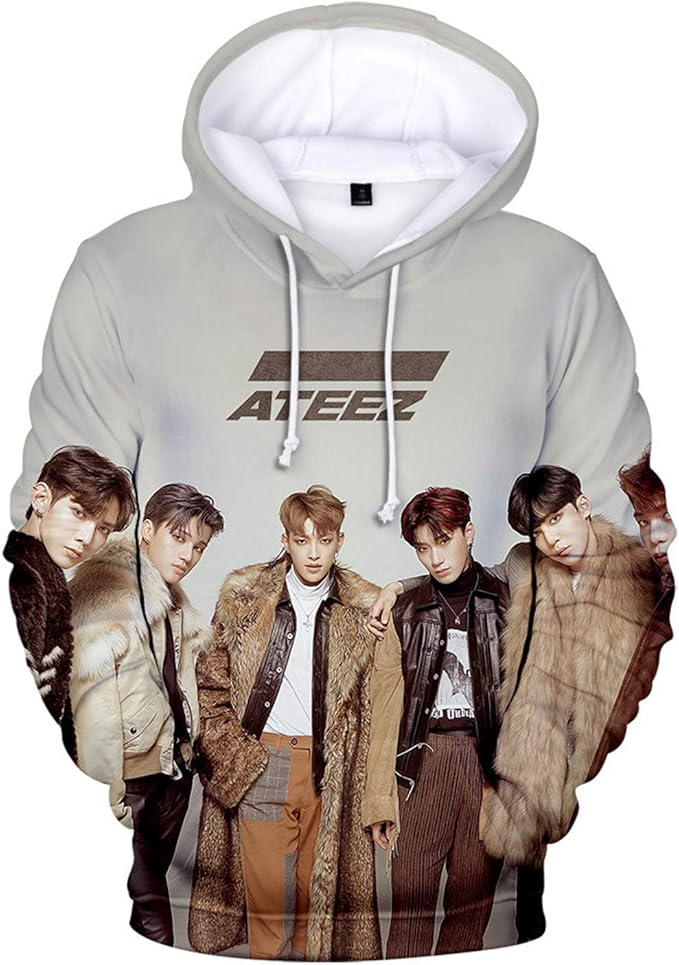 Aopostall ATEEZ Merchadise,Kpop ATEEZ New Album 3D Hoodies Face ...