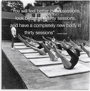 Amazon.com: OZTERN Joseph Pilates Poster Black And White Quotes Printed ...