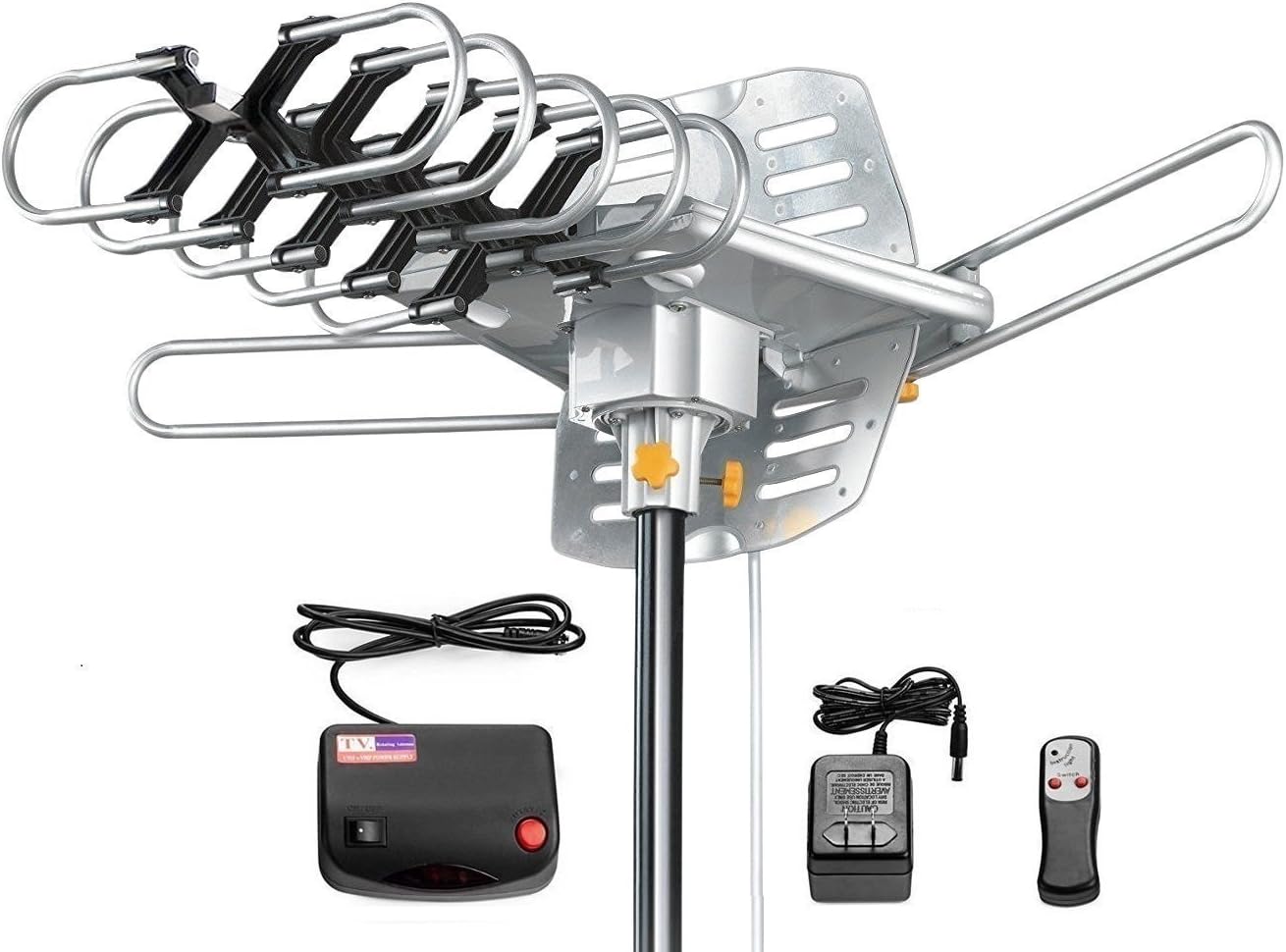 Amplified HD Digital Outdoor HDTV Antenna with Motorized 360 Degree ...
