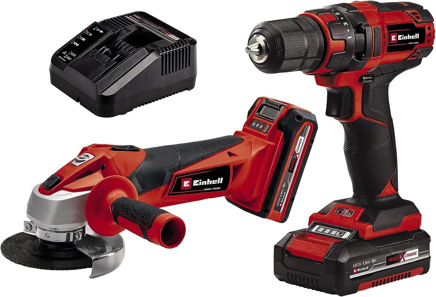 Einhell Power X-Change 18V Cordless Impact Drill And Cordless Angle ...