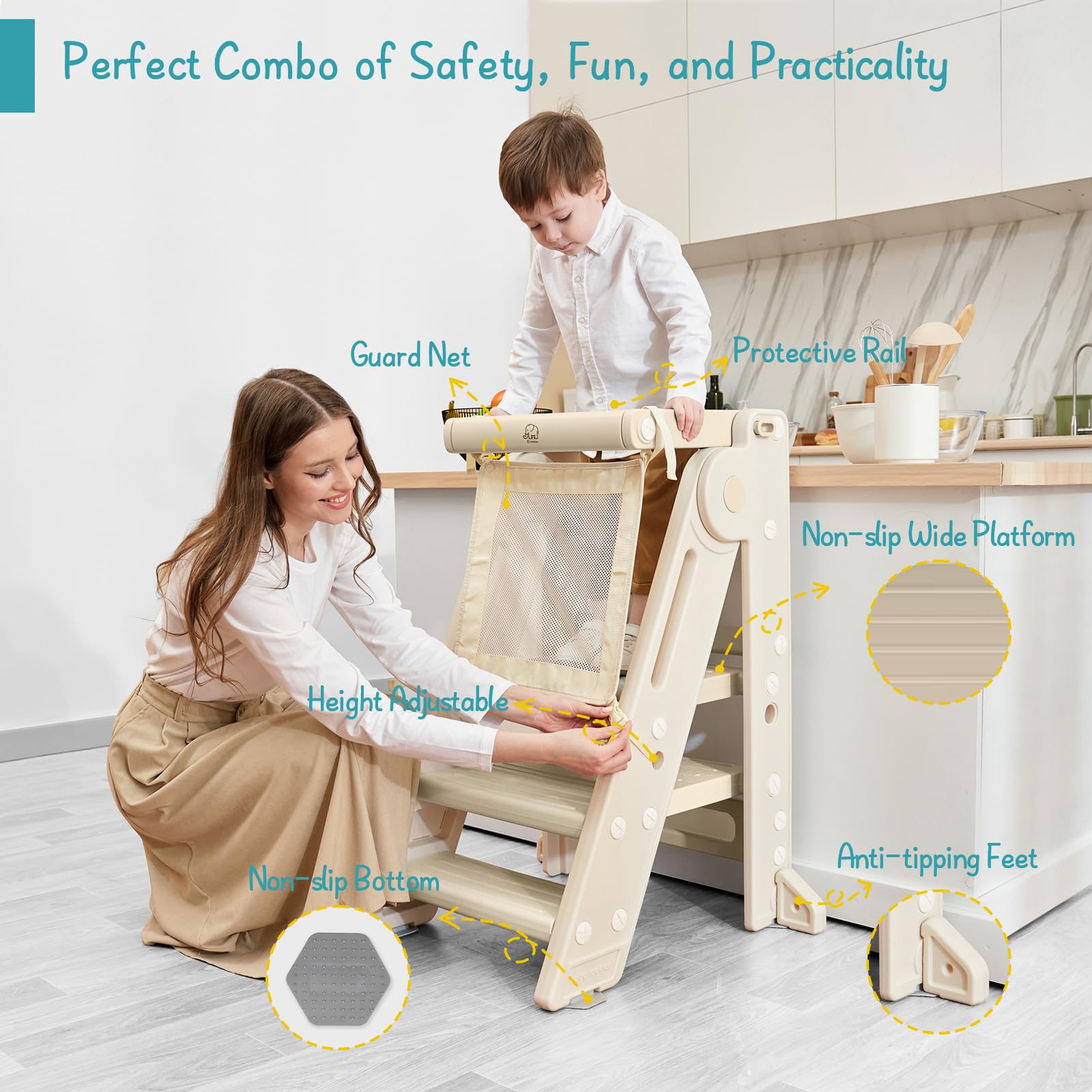 Snapklik.com : Forbena Collapsible Montessori Learning Standing Tower ...