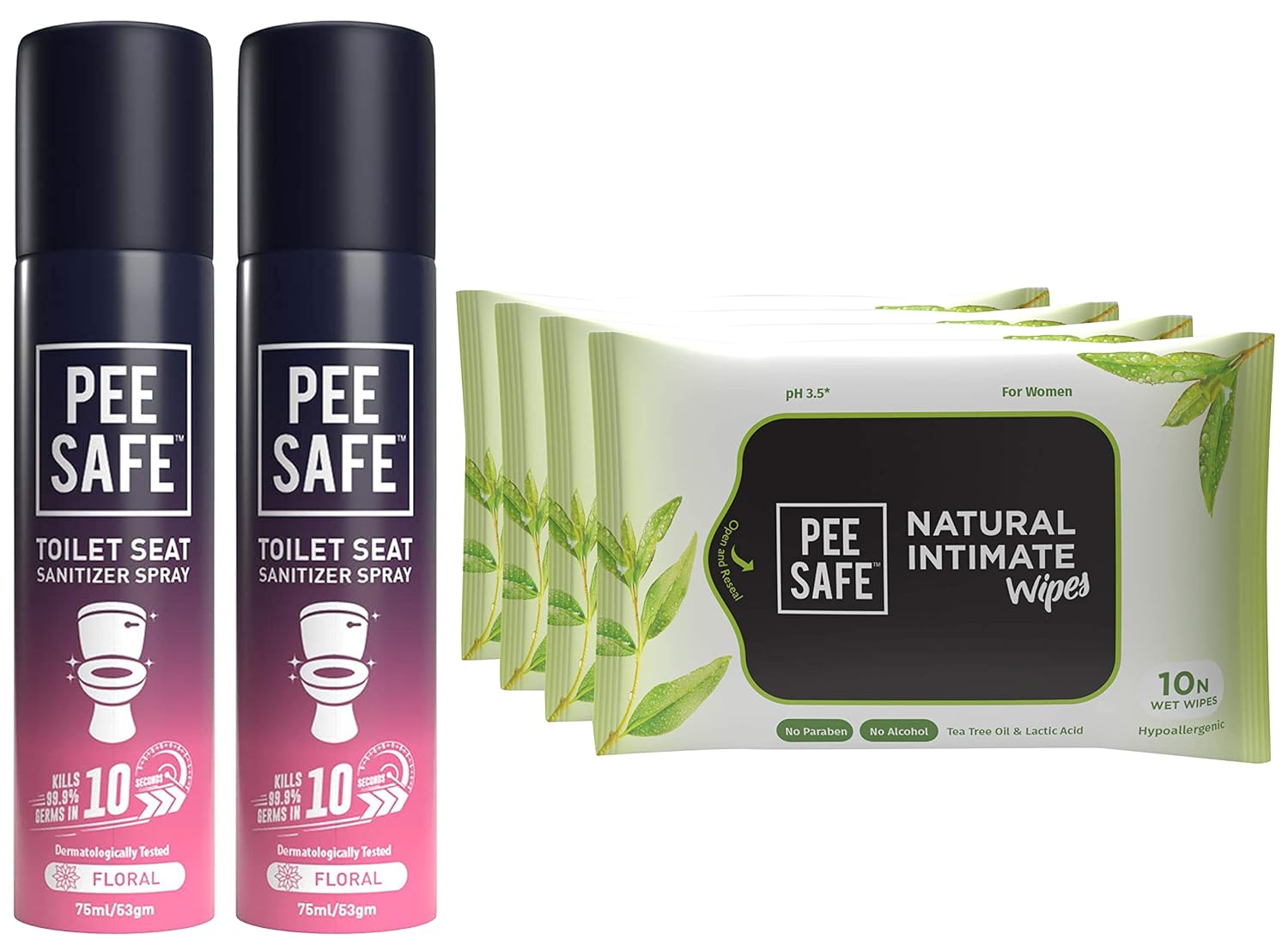 Pee Safe Toilet Seat Sanitizer Spray (75ml - Pack Of 2) & Peesafe ...