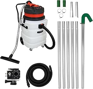 Gutter Cleaning Vacuum System 90L Wet & Dry Hoover 24ft Pole Kit 1.2m ...