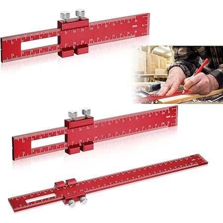 Hoteam 3 Pcs Woodworking Ruler 6, 8, 12 Inch Precision Pocket Ruler ...