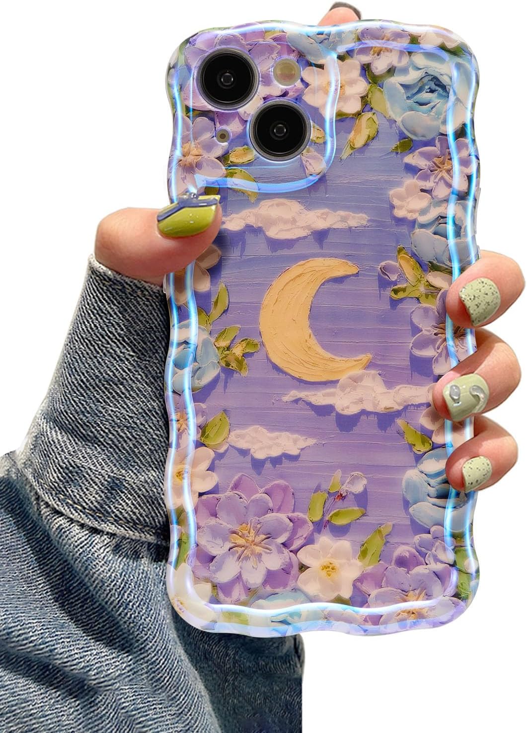 Amazon.com: iPhone 15 Celestial Moon and Stars Stained Glass Mosaic ...