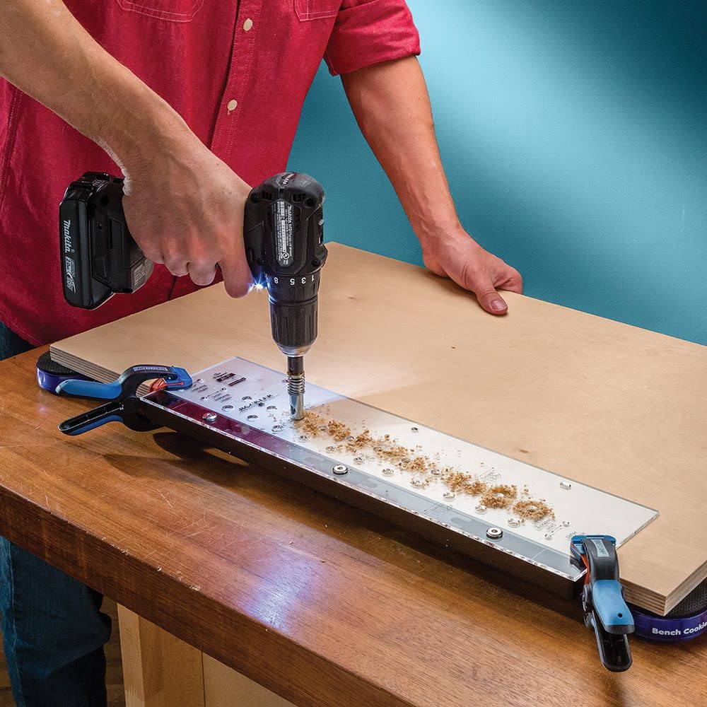 Snapklik.com : Rockler JIG IT Shelving Jig & Self Centering Drill Bit ...
