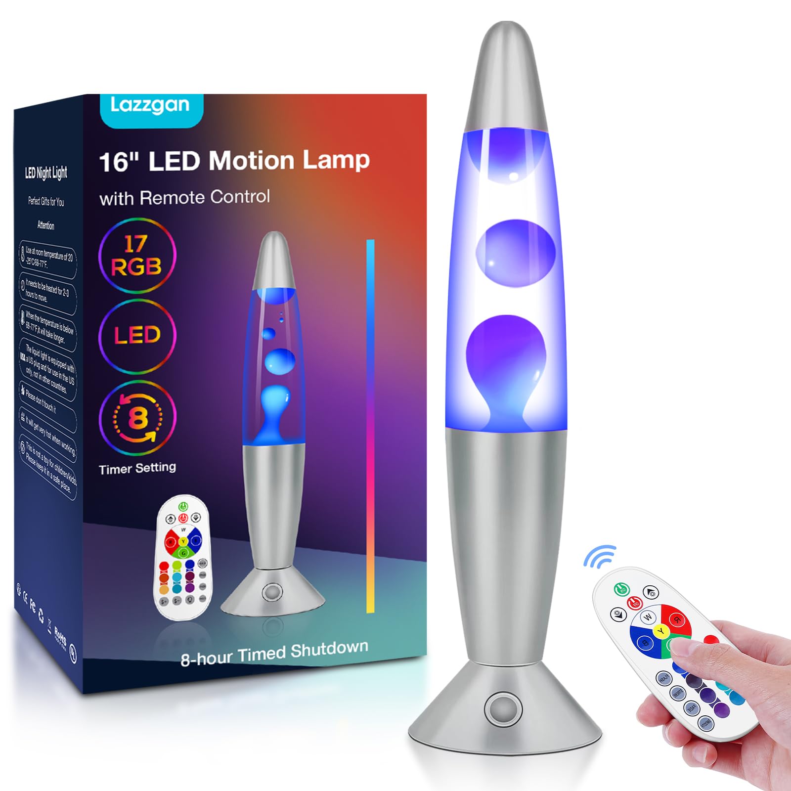 17 Color Changing LED Liquid Motion Lamp: 16 inches Night Lights with ...