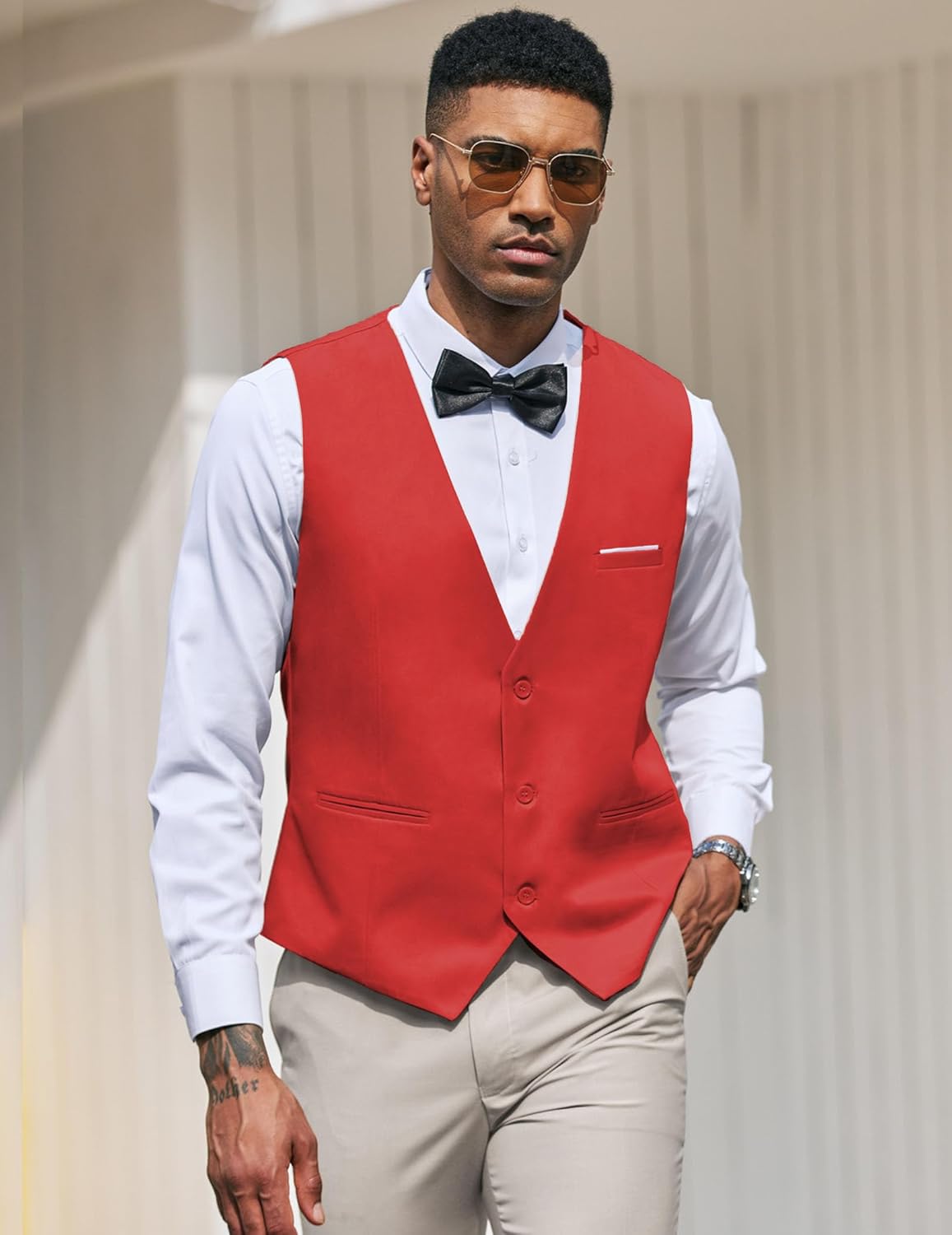 COOFANDY Men's Suit Vest Slim Fit Formal Dress Waistcoat Casual ...