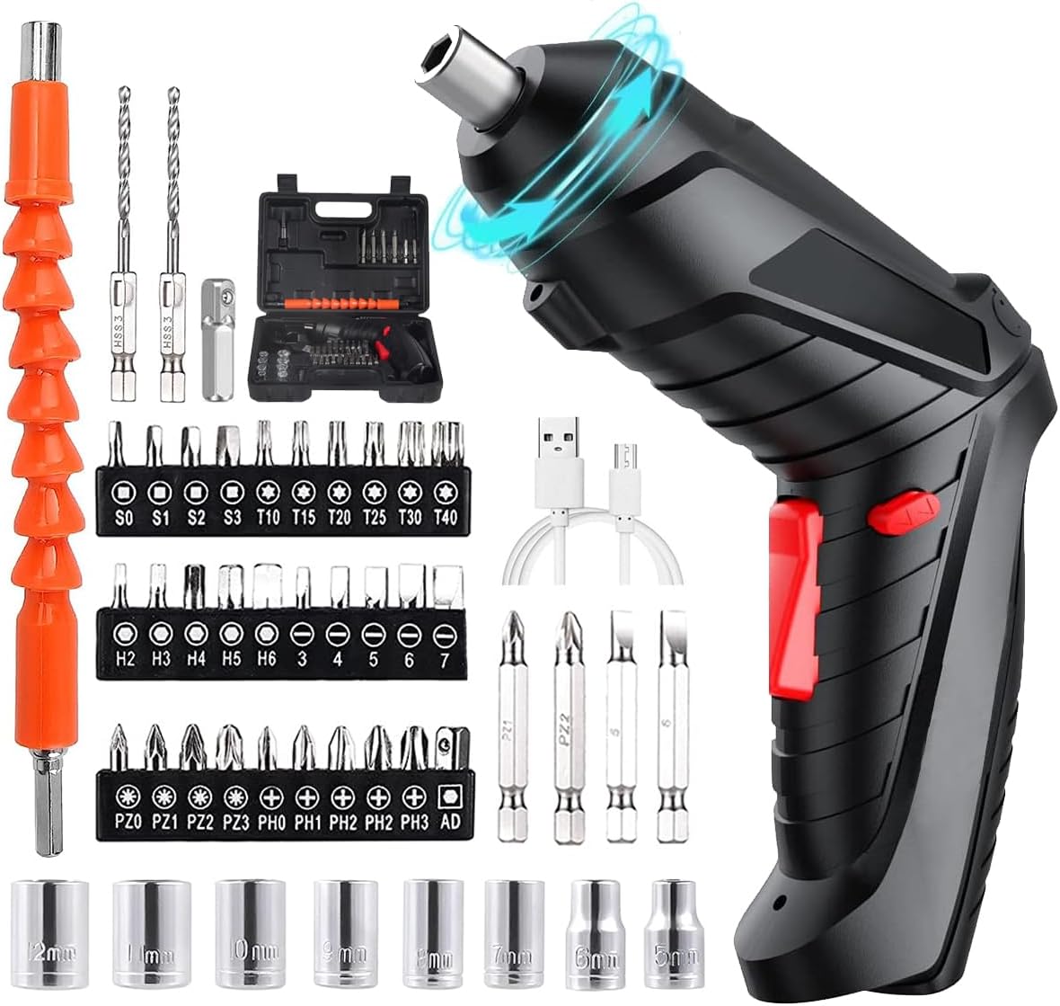 AnnuoYi Electric Screwdriver Set, Electric Screwdrivers Rechargeable ...