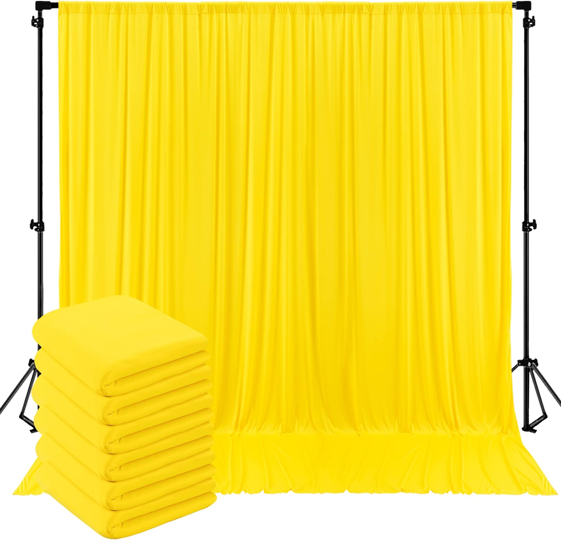 Party Propz Yellow Net Backdrop for Decoration - 2Pcs Haldi Decoration ...