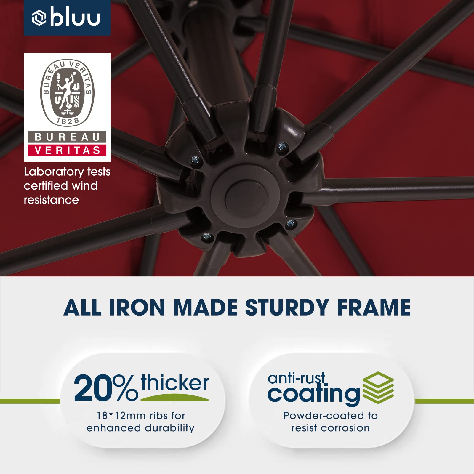 BLUU BANYAN 10 FT Patio Offset Umbrella Outdoor Cantilever Umbrella ...