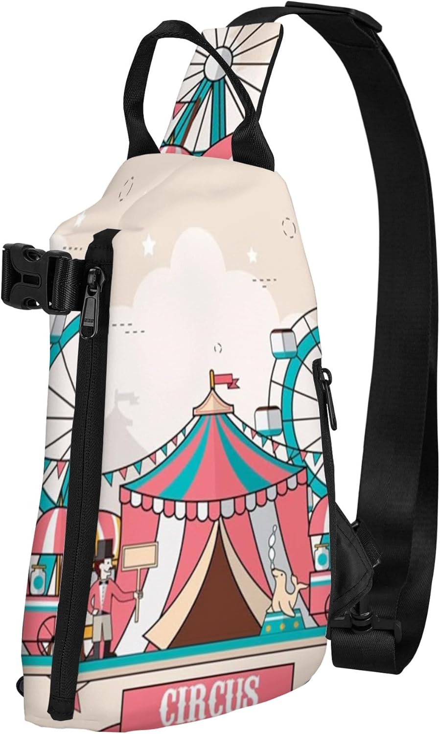 Amazon.com | Taknne Circus Theme,Crossbody Sling Backpack,Circus ...
