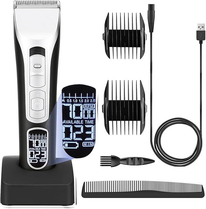 Amazon.com: Professional Mens Hair Clippers, Cordless Haircut Machine ...