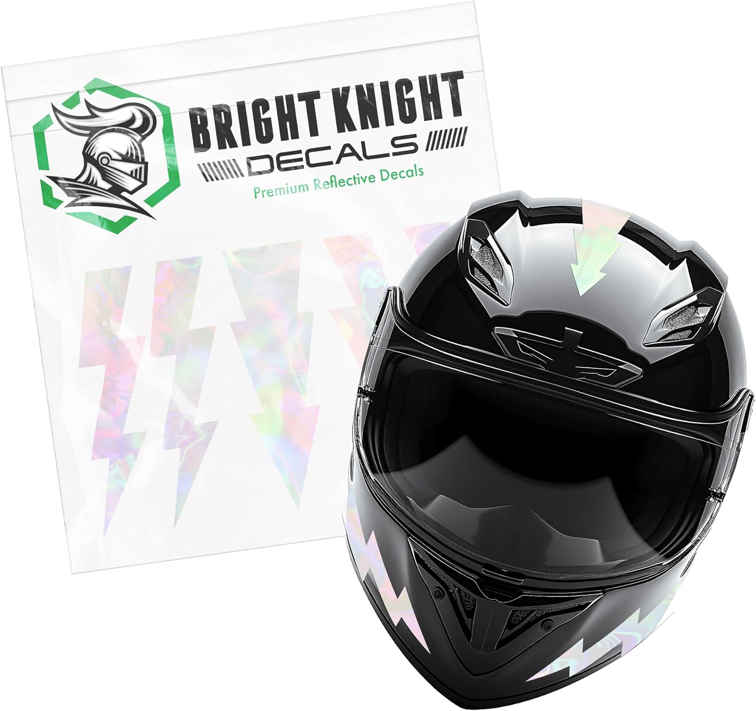 Amazon.com: Bright Knight Decals Lightning Bolt Stickers (Holographic ...
