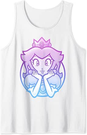 Amazon.co.jp: Super Mario Princess Peach Gradient Portrait Tank Top ...