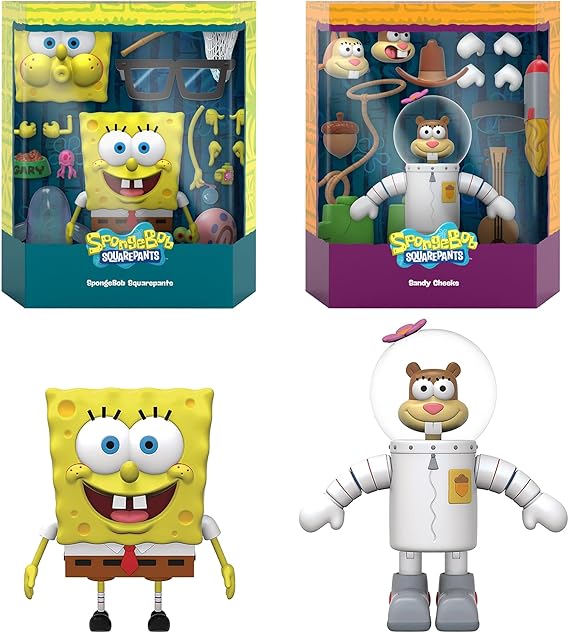 Amazon.com: Super7 Spongebob Squarepants and Sandy Cheeks Bundle ...