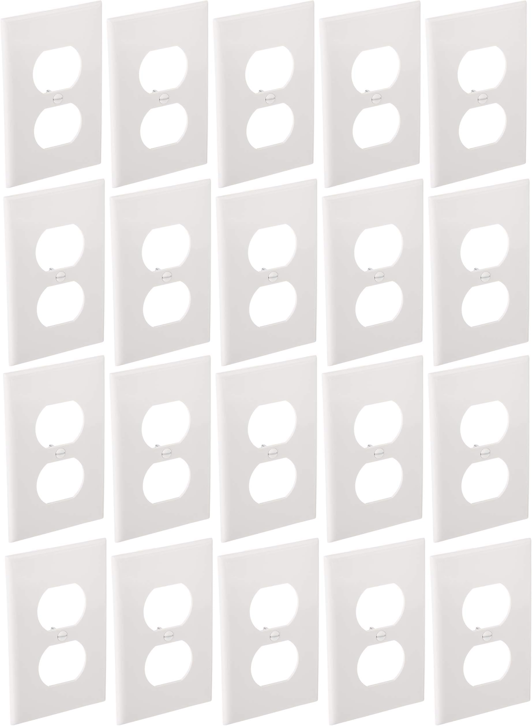 Leviton 88003-WMP 10 pack 1 Gang Wallplates, Duplex Receptacle, White ...