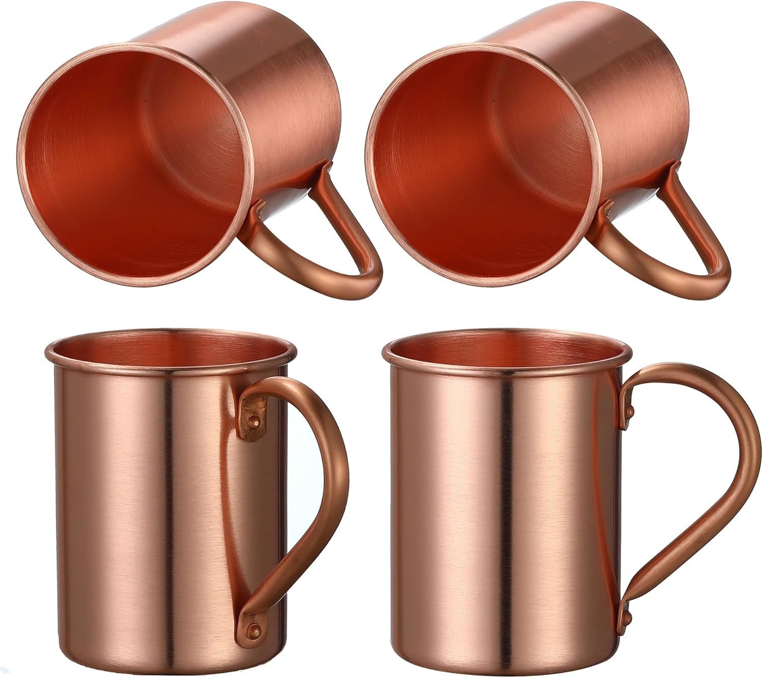 Amazon.com: Cocktail Geek Pure Copper Moscow Mule Mugs, Set of 4 ...