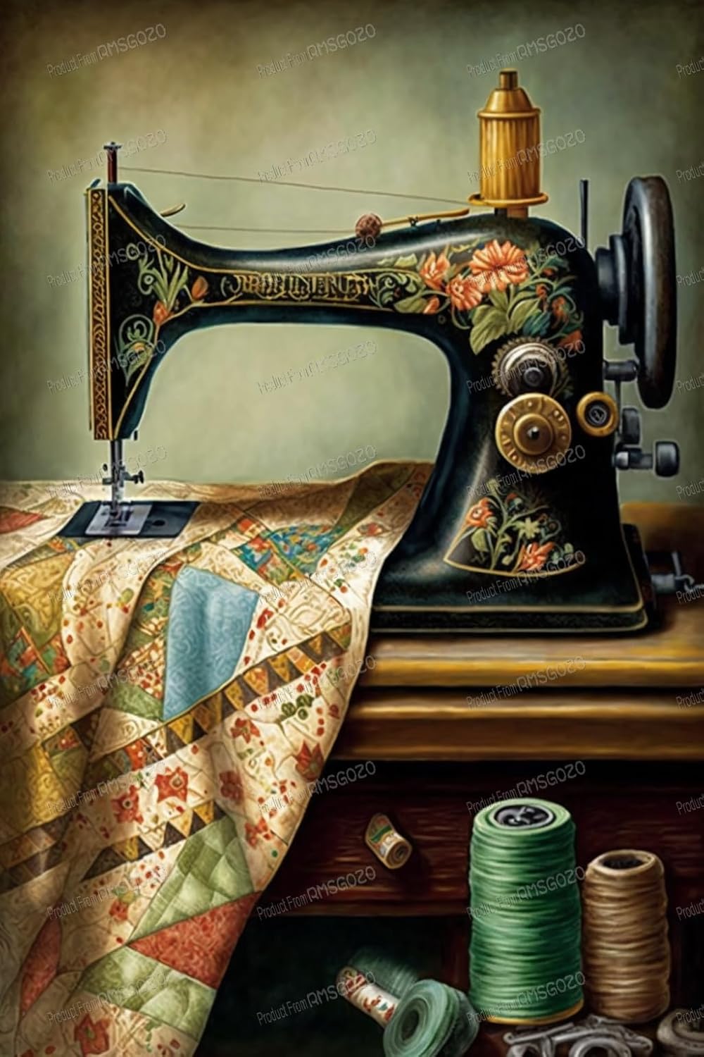 Amazon.com: RMSGOZO Vintage Sewing Machine Diamond Painting Kits for ...
