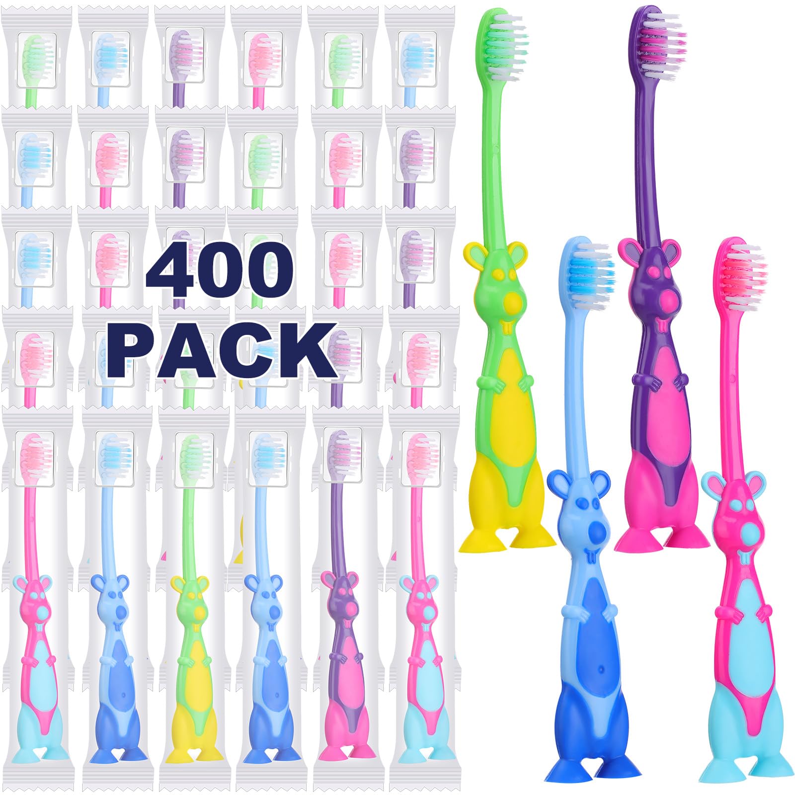 Amazon.com : Gerrii 400 Pcs Kids Toothbrush Bulk Soft Lovely Little ...