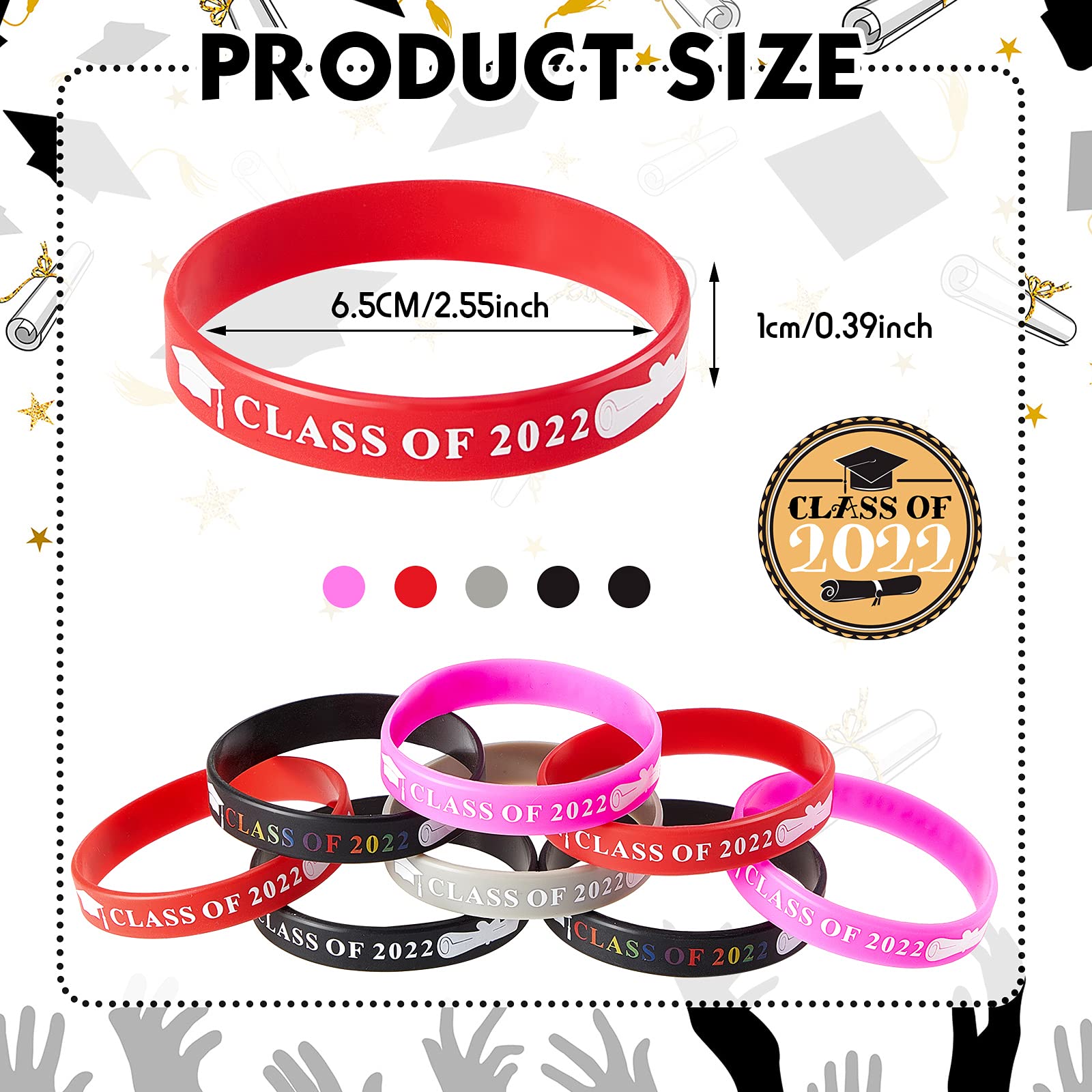 Buy 40 Pieces 2022 Graduation Bracelet Silicone Class of 2022 Bracelet ...