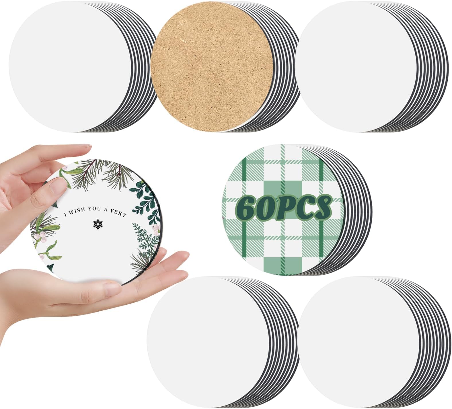 Amazon.com: 10 Pack Sublimation Blank DIY Customized MDF Square Coaster ...