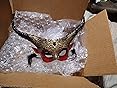 Amazon.com: BEYOND MASQUERADE Red Ram Masquerade Mask Horns Halloween ...