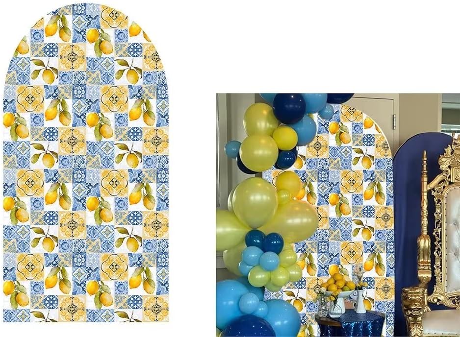 Amazon.com: ittsmnt Arch Backdrop Cover Mediterranean Lemon Tile Arched ...