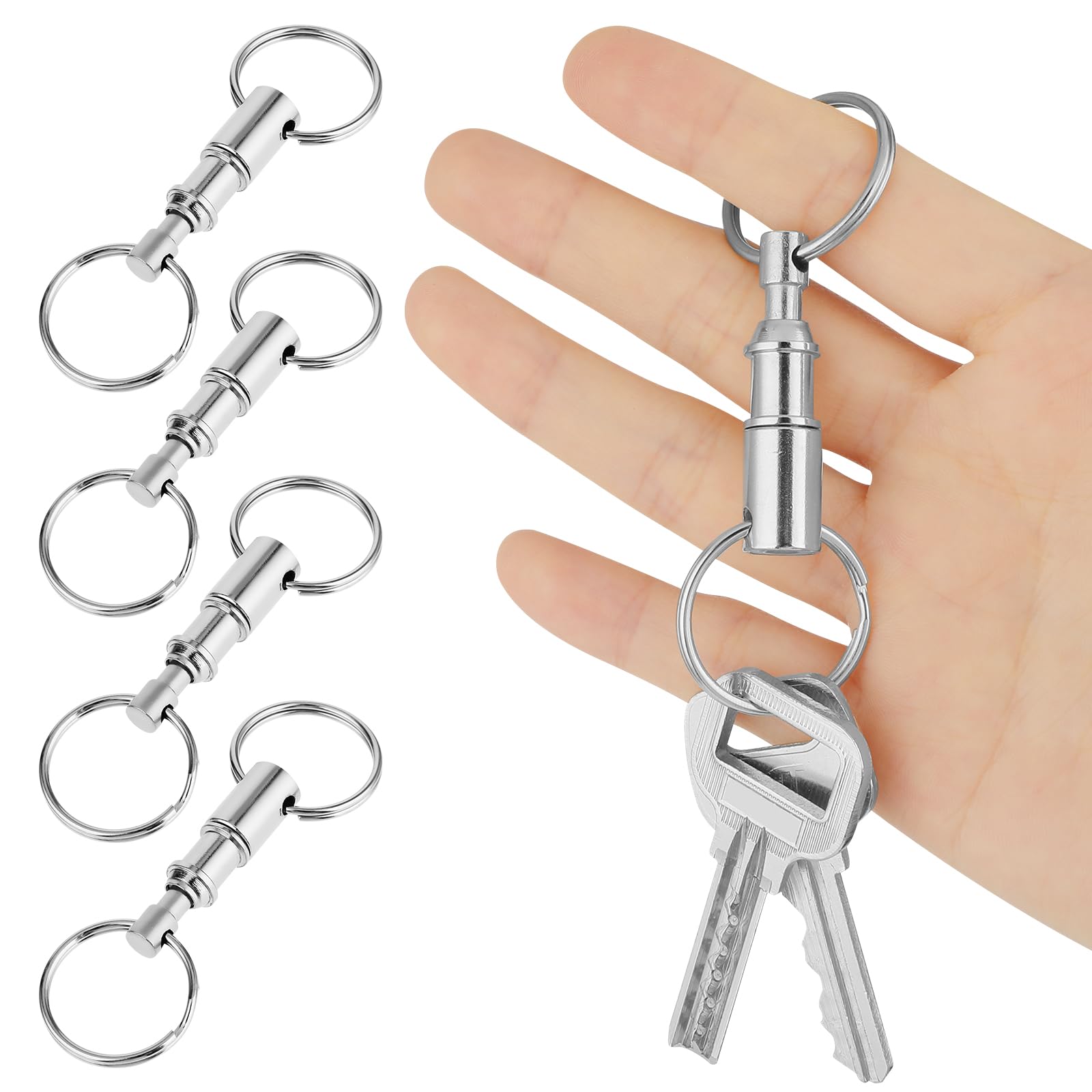 Mabor Quick Release Keyring, 4 PCS Detachable Pull Apart Keychains Key ...