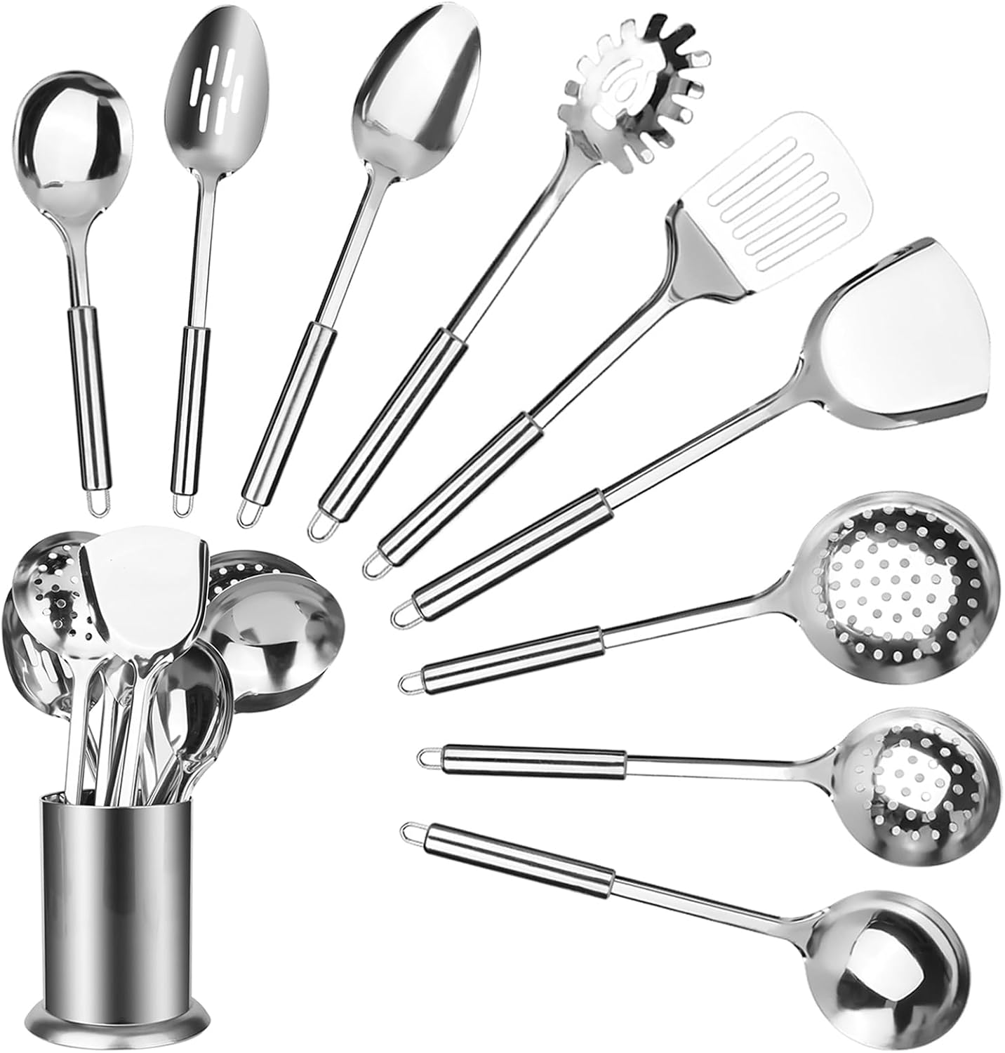 Kitchen Utensil Set 10 Pieces Stainless Steel Cooking Utensils Set ...