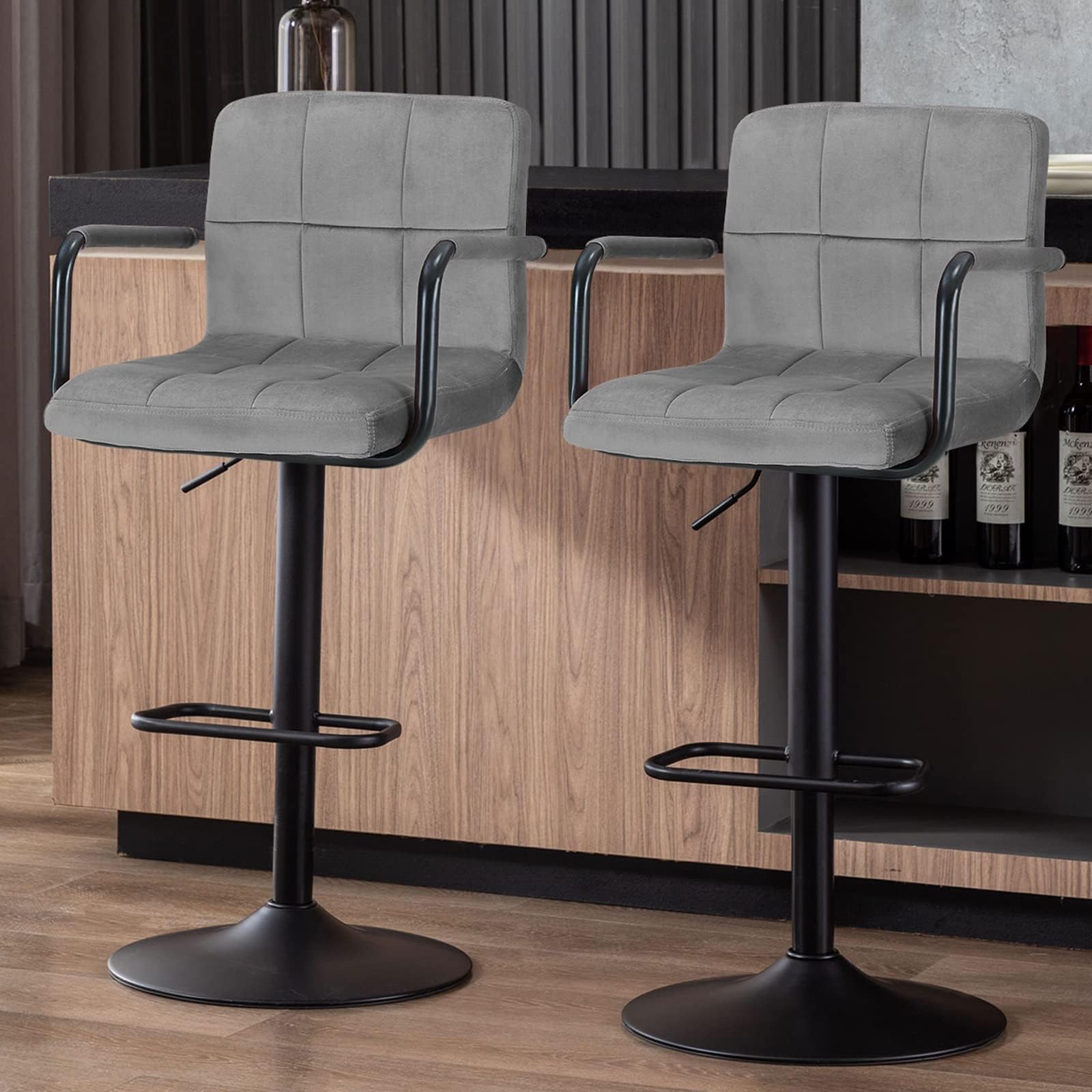 Amazon.com: Nicer Furniture Hexagrid Swivel PU Leather Height ...