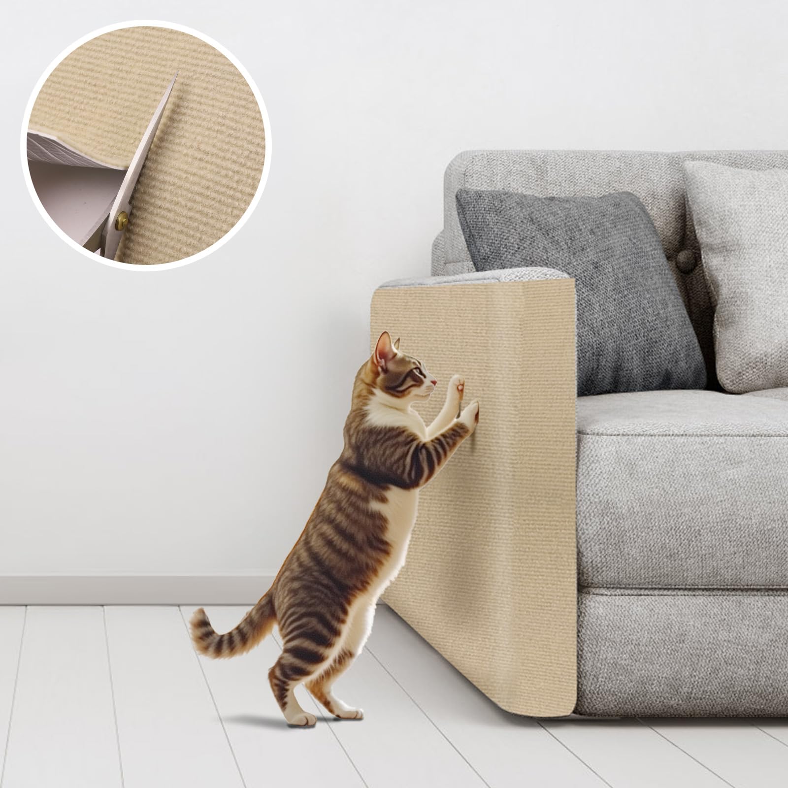 Amazon.com : alophoty Cat Scratching Mat Self-Adhesive, 78.7"x15.8 ...