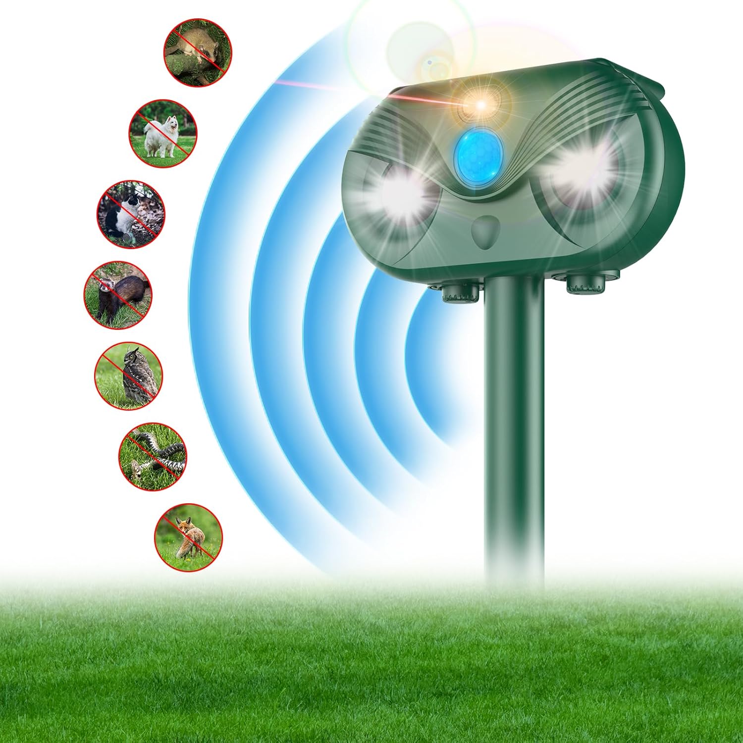 Amazon.com: Ultrasonic Solar Animal Repeller, 2024 Upgrade Waterproof ...
