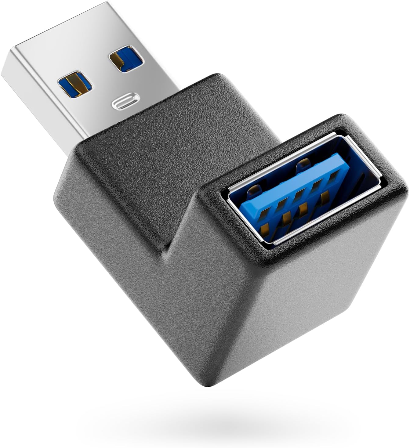 deleyCON USB 3.0 Winkel Adapter - 90° Grad Winkeladapter - A-Stecker zu ...