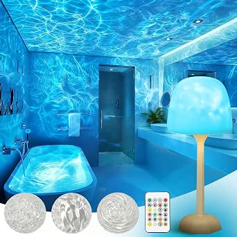 LINKOJI 4 in 1 Shower Lamp Waterproof Bathroom Lamp Ocean Wave ...