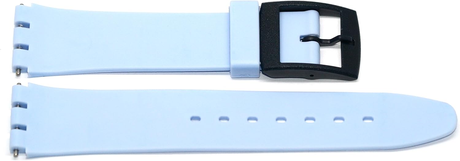 Amazon.com: 17MM Baby Blue Resin Rubber Watch Band FITS Standard Swatch ...