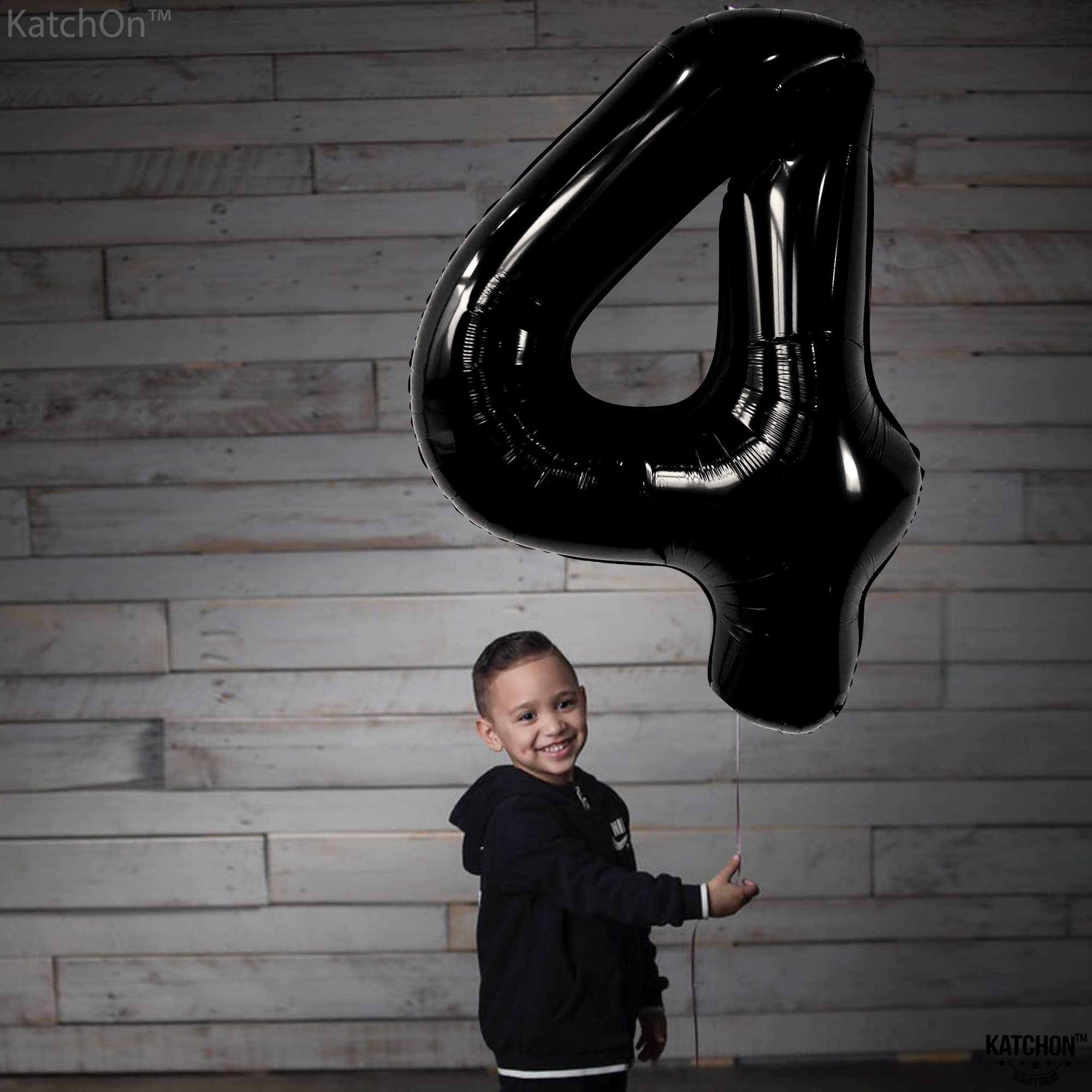 Snapklik.com : Black Number 4 Balloons - Giant, 40 Inch Black 4 Balloon ...