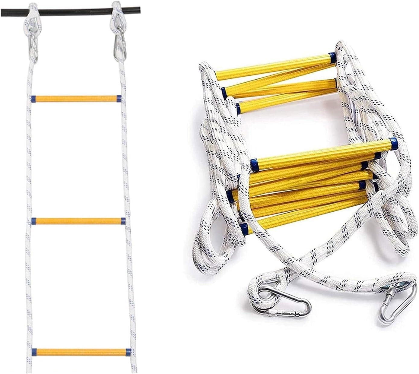 VELYTA Rope Ladder Emergency Escape 3M 5M 10M Safety Ladder with Hooks ...