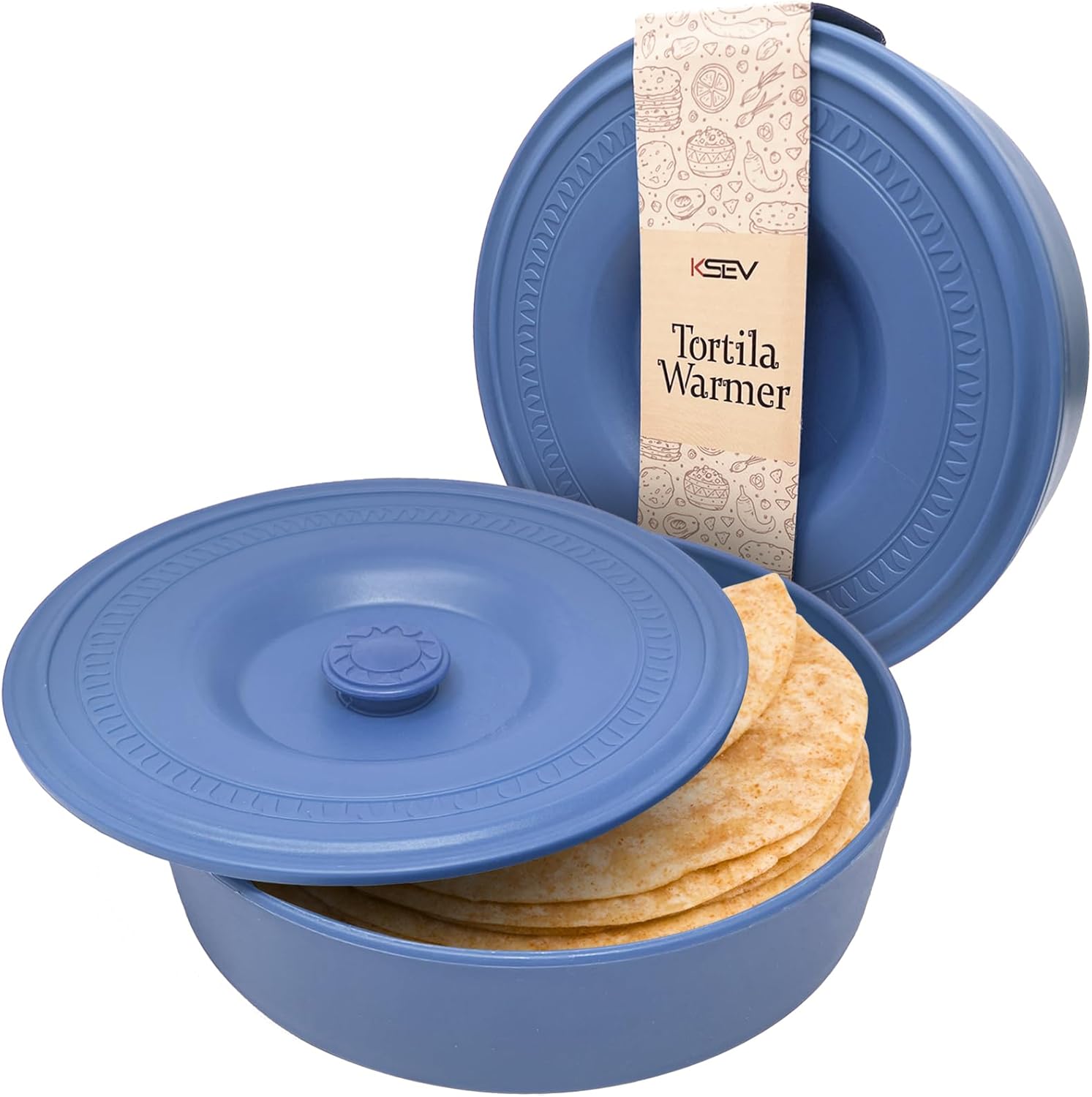 Amazon.com: KSEV Tortilla Warmer Insulated Container with Lid (8.5" x 2 ...