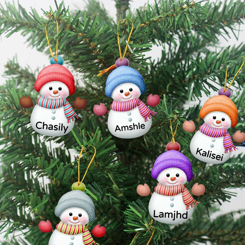 Amazon.com: Personalized Snowman Christmas Ornaments Custom Family ...