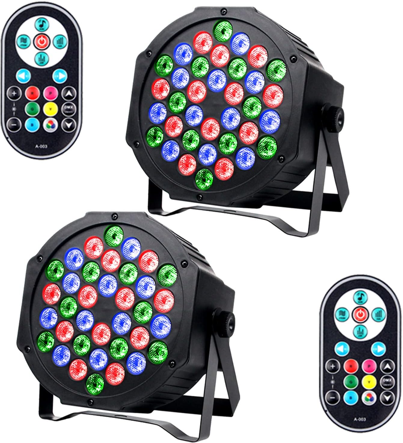 Leleght 2PCS Led Par Can Stage Lights 72W RGB Party Light Stage ...