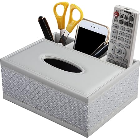 Amazon.com: PU Leather Tissue Box Cover - Multifunctional Tissue Box ...