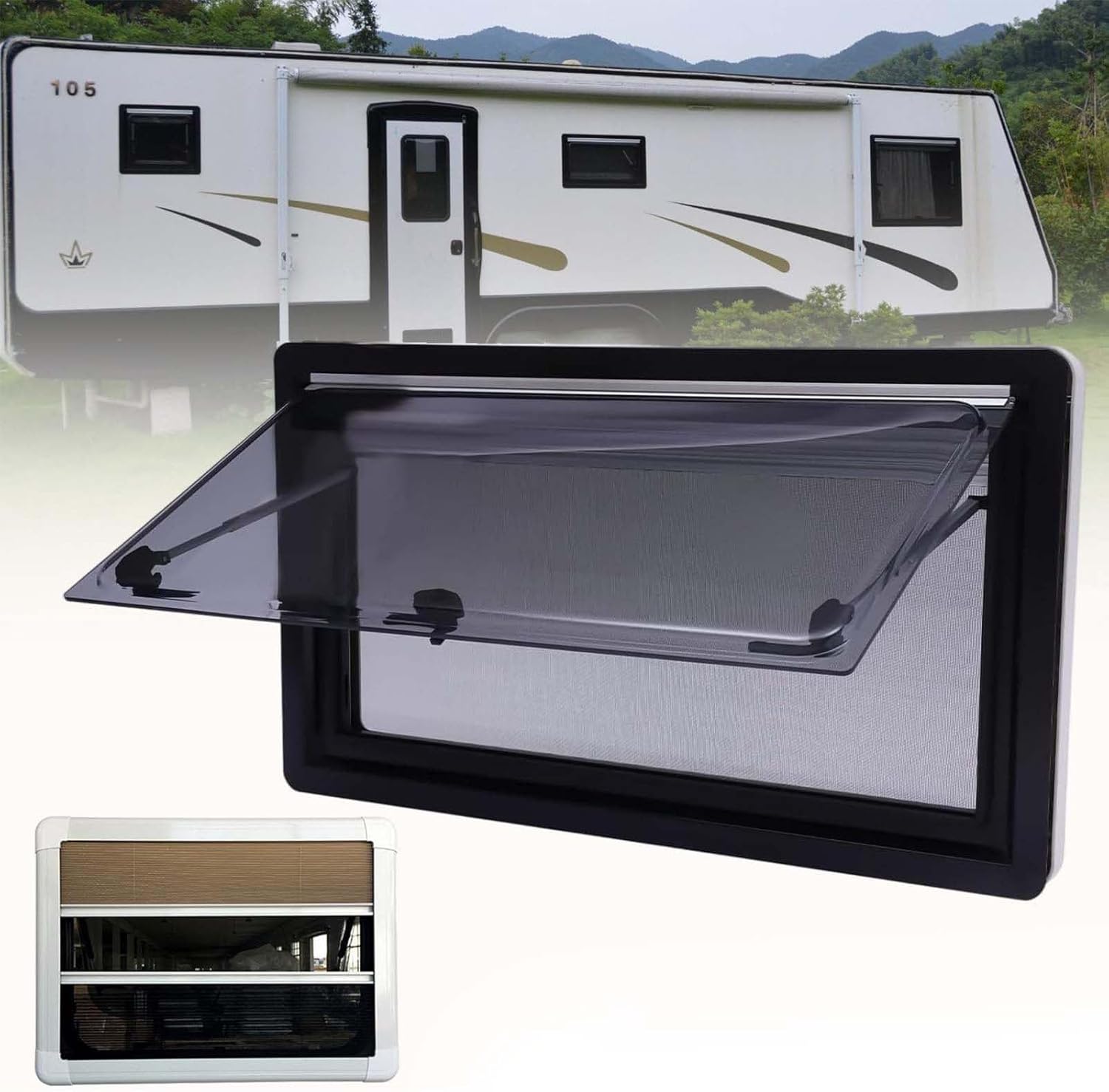 Motorhome Window Zip Hinged Window External Push Window,Push-Pull ...