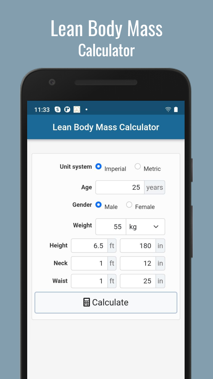 Lean Body Mass Calculator:Amazon.in:Appstore for Android