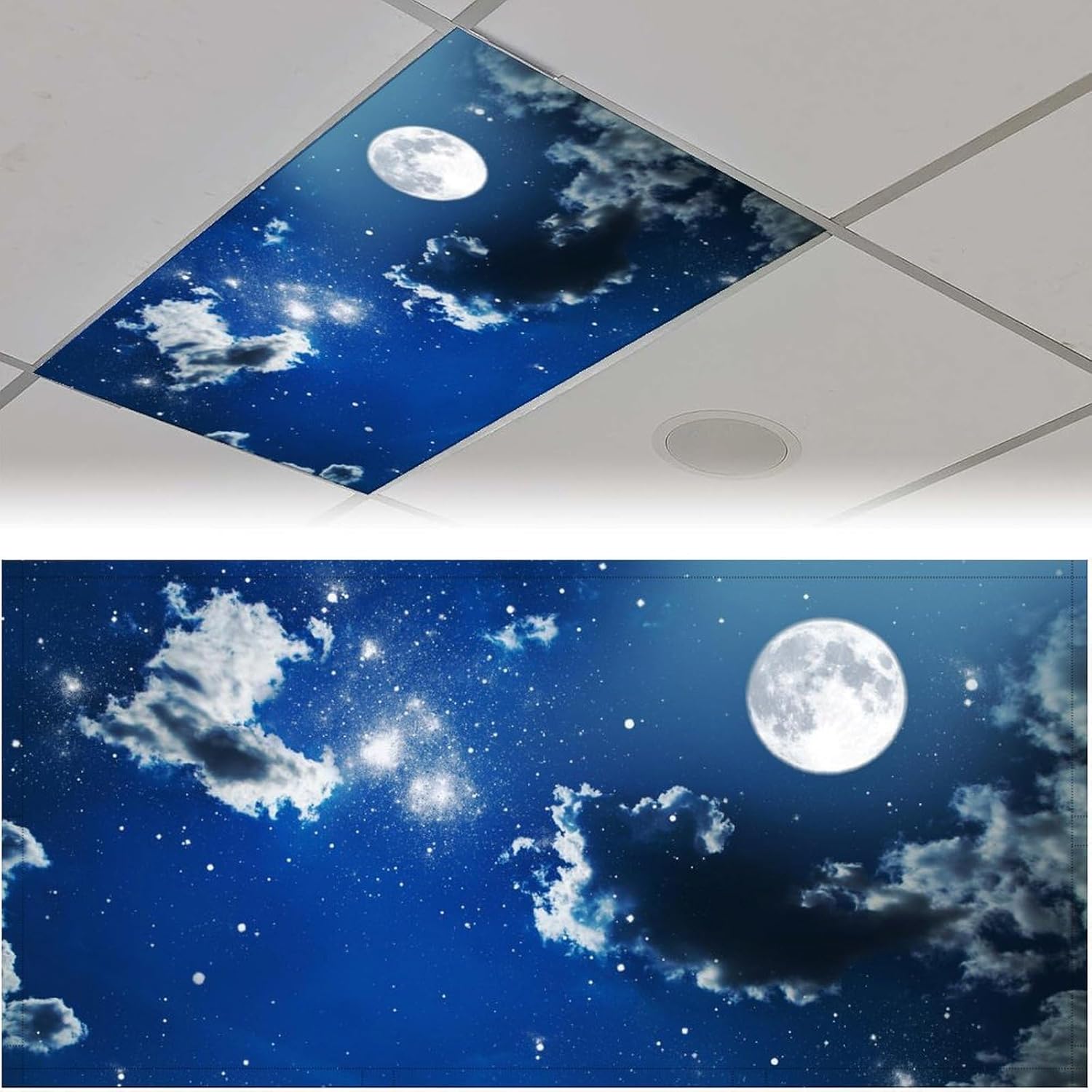 2 Pack Fluorescent Light Cover for Ceiling Light -Beautiful Night Scene ...